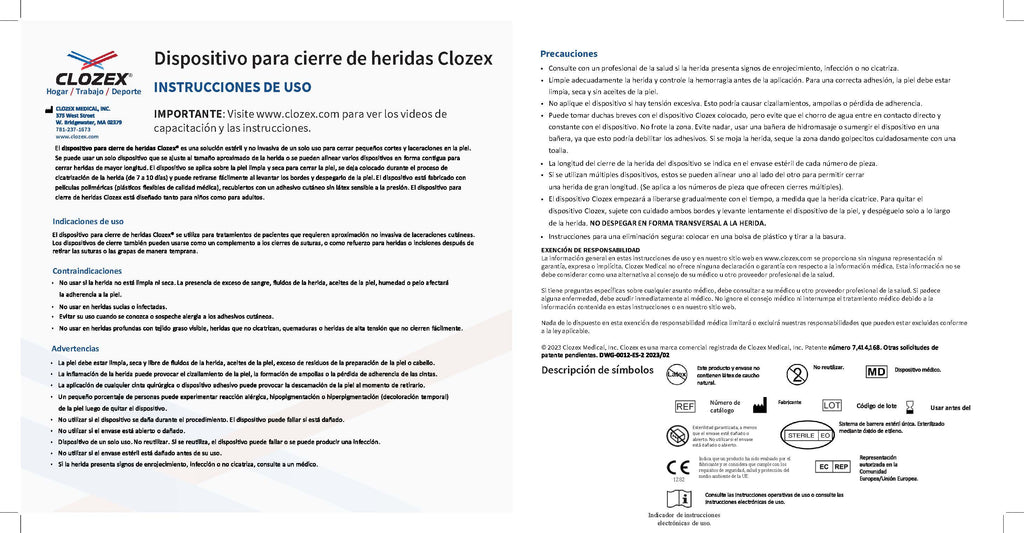 Electronic Instructions For Use – Clozex Medical, Inc.